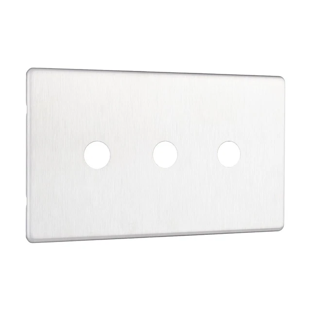 MK ASPECT SCREWLESS Stainless Steel Flat Plate 3G Toggle Switch Plate ...