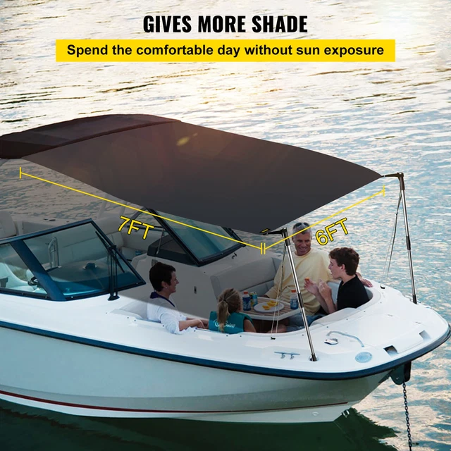 VEVOR BOAT CANOPY / Bimini Shade Extension Kit 6'x7' T-top with ...