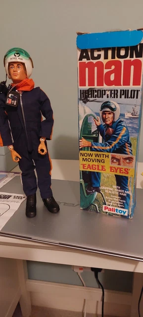 VINTAGE ACTION MAN helicopter pilot boxed with rare sticker £180.00 ...