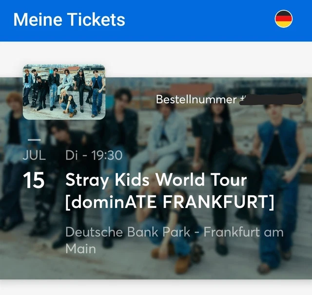 1X STRAY KIDS Frankfurt 2025 - Sitzplatz - dominATE World Tour EUR 379,00 - PicClick DE