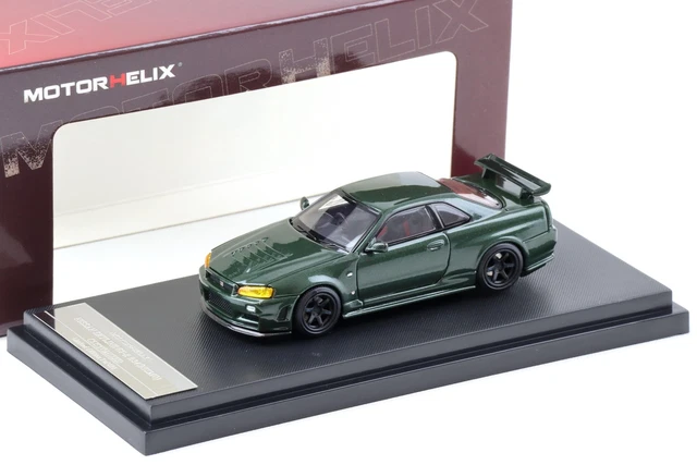 1:64 MOTORHELIX NISSAN Skyline GT-R R34 Nismo CRS dark green M63421 EUR ...