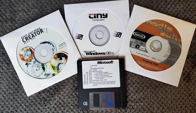 MICROSOFT WINDOWS 98 SE (For Any PC) with Key + Floppy Boot Disk and ...