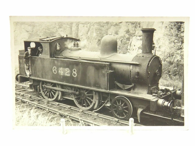ANTIQUE REAL PHOTOGRAPH railway train postcard LMS 6428 steam ...