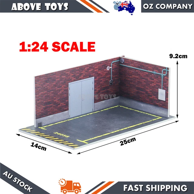 1:24 SCALE DIORAMA Car Garage Model Car Parking Lot Station Display ...