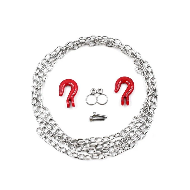 RC RED TRAILER Chain 1:10 Scale Metal Accessory for Axial SCX10 For WPL ...