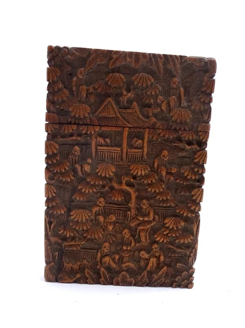 +CHINE, CANTON. ETUI à Cartes De Visites En Bois De Santal, époque Fin ...