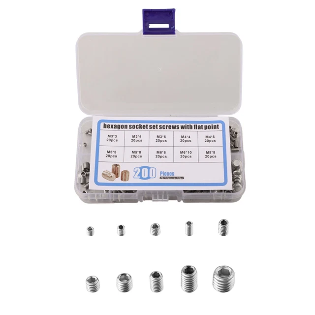 VIS ?? T??TE hexagonale en acier inoxydable 200 pi??ces vari??t?? pour installat EUR 18,91 ...