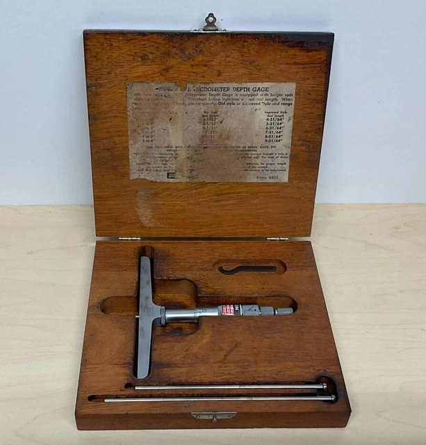 LUFKIN MICROMETER DEPTH Gauge No.515 Complete Set With Original Box $39 ...