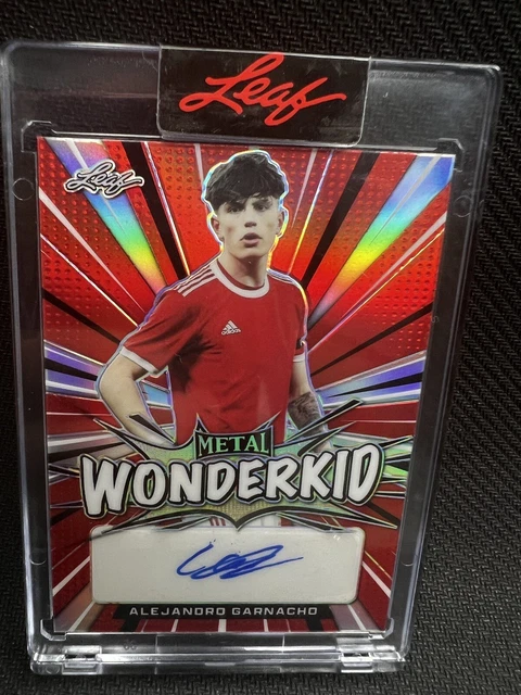 ALEJANDRO GARNACHO 2022 Leaf Metal Wonderkid Auto /5 COLOR MATCH RED ...