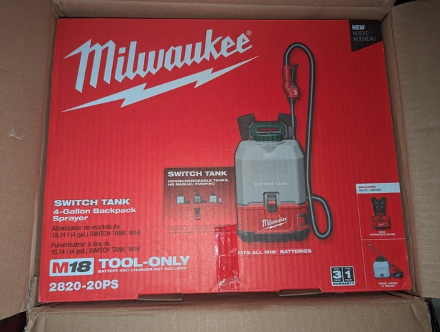 MILWAUKEE 2820-20PS M18 Switch Tank Backpack Sprayer - Red (TOOL ONLY ...