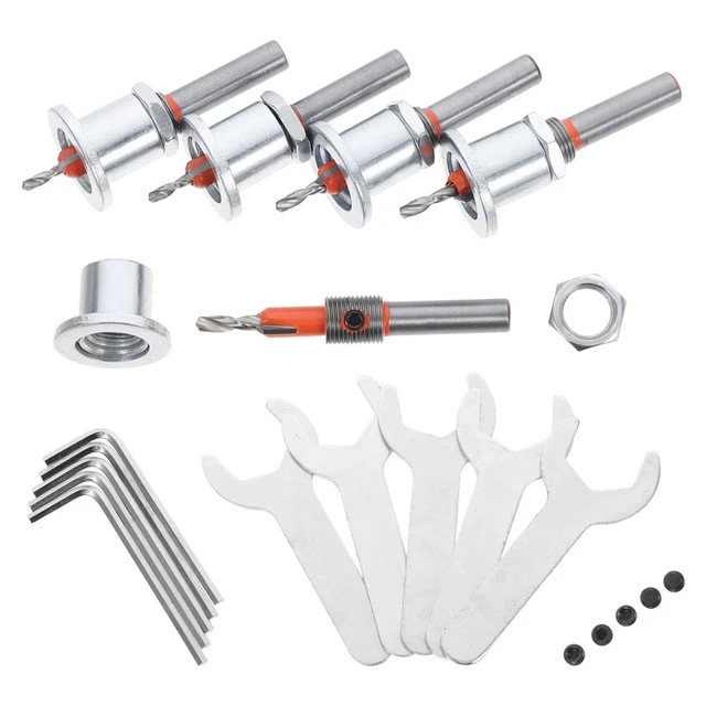 5 PCS WOODWORKING Countersink Drill Bit Set Countersunk Counterbore ...