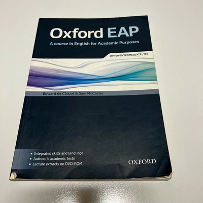 OXFORD EAP UPPER-INTERMEDIATE B2 Student's Book Softcover by Edward de ...