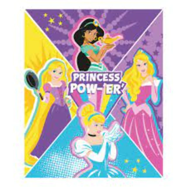 DISNEY PRINCESS POWER Inspiring Quotes Metallic Multi 36" Fabric Panel ...