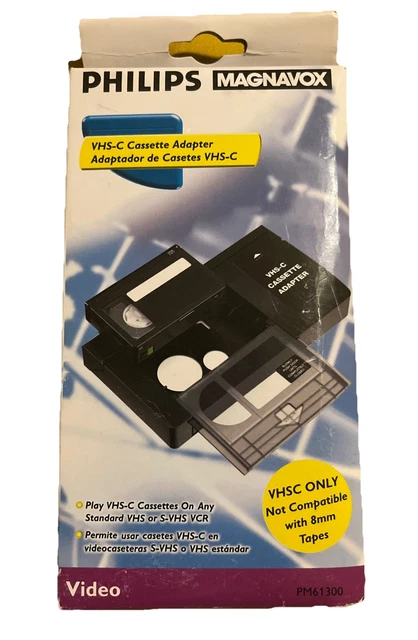PHILIPS MAGNAVOX VHS-C Cassette Adapter PM61300 Standard VHS VCR New In ...