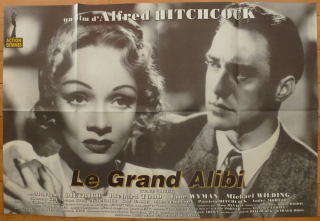LE GRAND ALIBI Hitchcock Ressortie Action Gitanes 80's Affiche ...