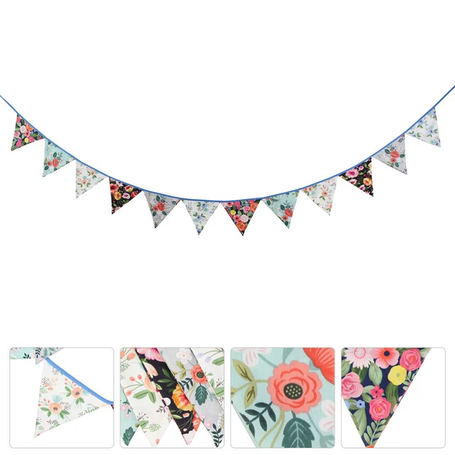 BANNIÈRES DE MARIAGE Fanion Drapeaux En Tissu Floral Décoratif À Tirer ...