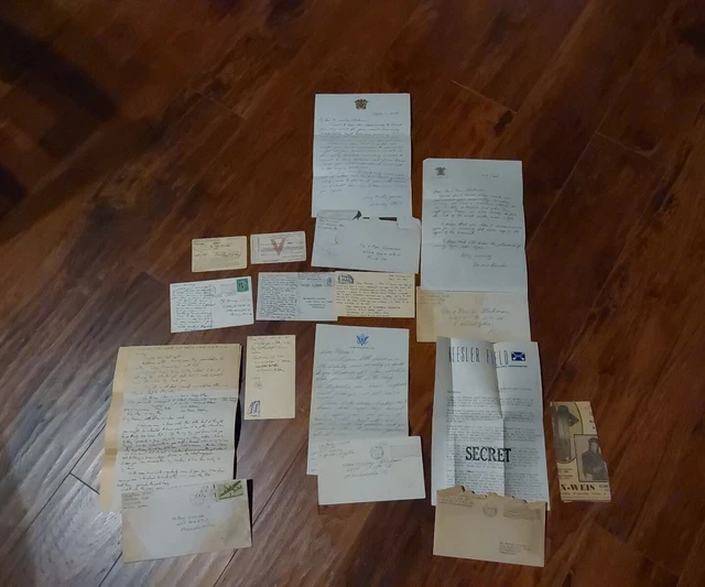 WWII SOLDIER LETTER Lot Murray Glickman Kessler Field MS "SECRET" $30. ...