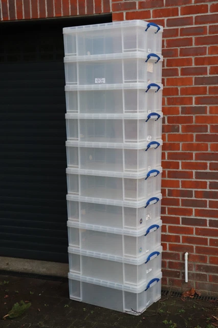 REALLY USEFUL BOX 50L large clear storage box EUR 7,40 - PicClick IT