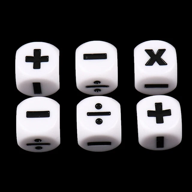 6PCS ADDITION SUBTRACTION Multiplication Division Symbol Dice Operation ...