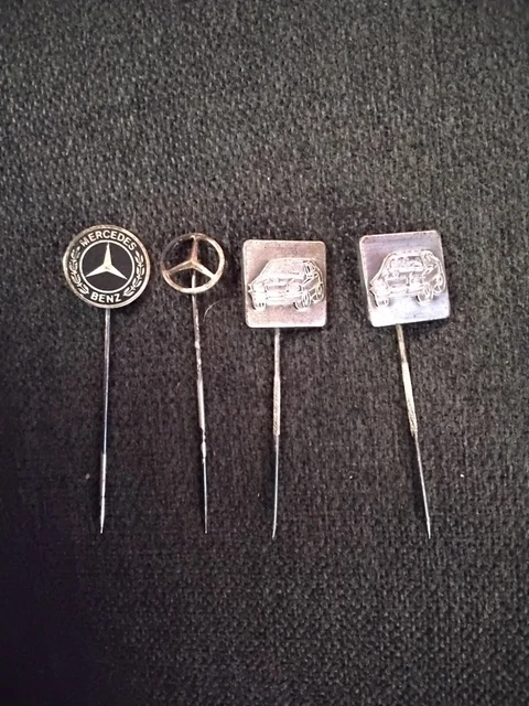 KLEINES KONVOLUT: 4 alte Anstecknadeln Pins Mercedes Benz, Daimler ...