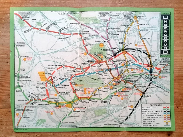 ORIGINAL 1912 LONDON Underground Railways Map - Rare issue with ...