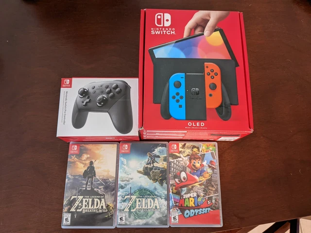 Nintendo Switch Oled W Zelda Botw Totk Mario Odyssey And Pro Controller Eur 32948 Picclick Fr