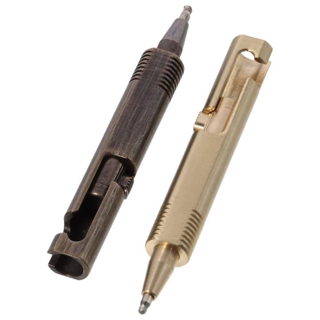 MINI BRASS PEN Retractable Bolt Action Ballpoint Pen Daily Use ...