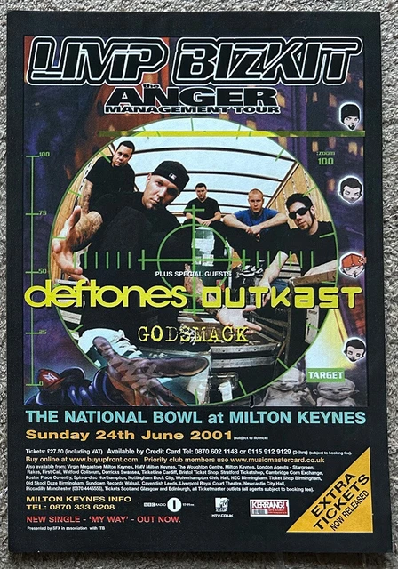LIMP BIZKIT - MILTON KEYNES 2001 Full page magazine ad DEFTONES OUTKAST ...