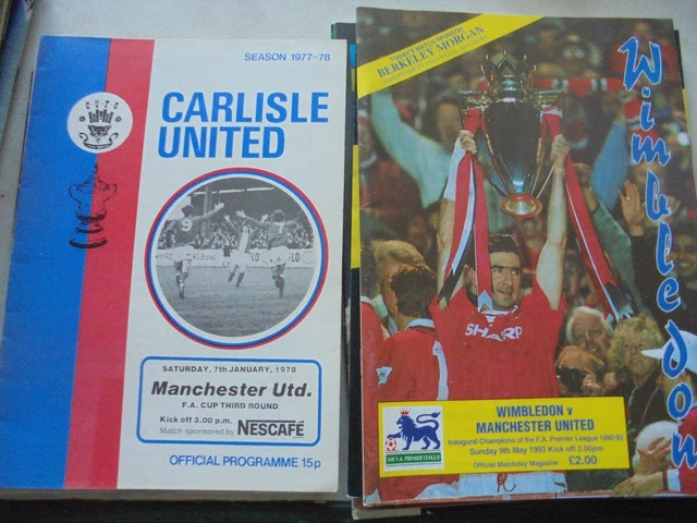 24 MANCHESTER UNITED Away Programmes from 1970's to 2000's SEE LIST £12 ...