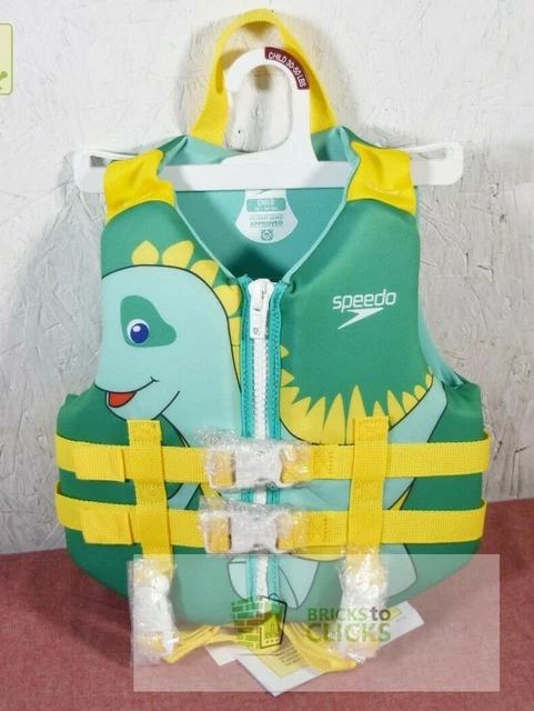 SPEEDO CB CHILD PFD Boys' Life Jacket Vest - Green Dino, 30-50lbs. EUR ...