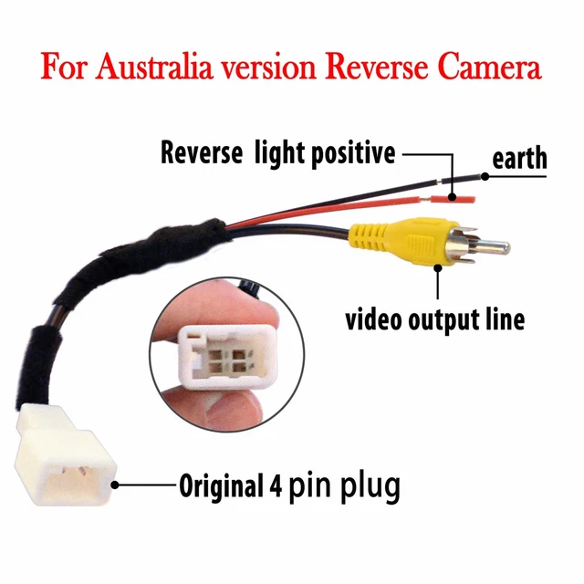 ADAPTOR HARNESS FOR Toyota Hilux Hiace OEM Reverse camera to GPS Stereo ...