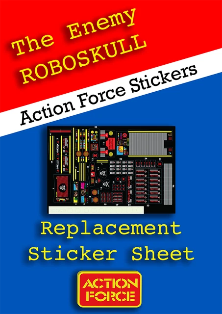 ACTION FORCE ROBOSKULL Red Shadows Vintage Replacement Stickers Vehicle ...