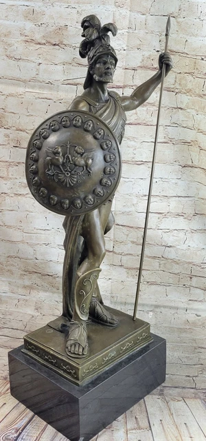 100% SOLID BRONZE Statue Roman Soldier Warrior Sculpture Hand Made ...