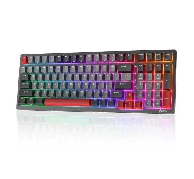 RK ROYAL KLUDGE RK98 Wireless Mechanical Keyboard 100 Keys Triple Mode ...