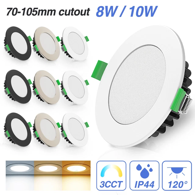 8W 10W LED Recessed Ceiling Spot Light 70-105mm Dimmable Downlight Tri ...