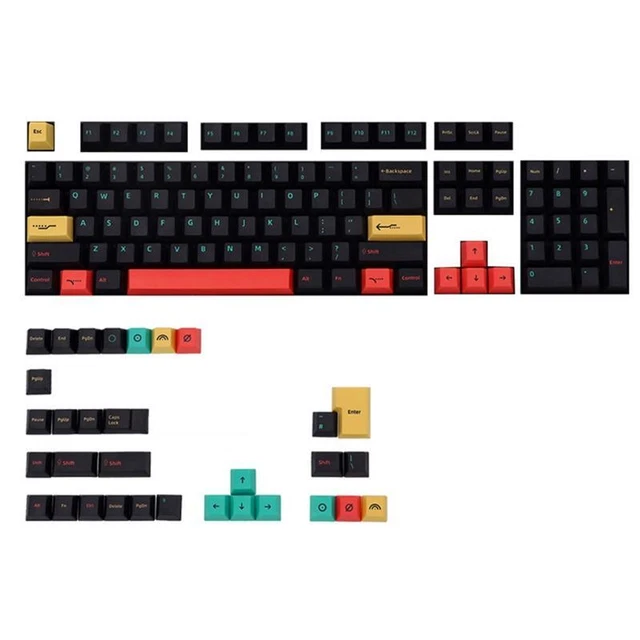 136 KEYS MECHANICAL Keyboard Cherry Profile DYE-Sub PBT Keycap ...