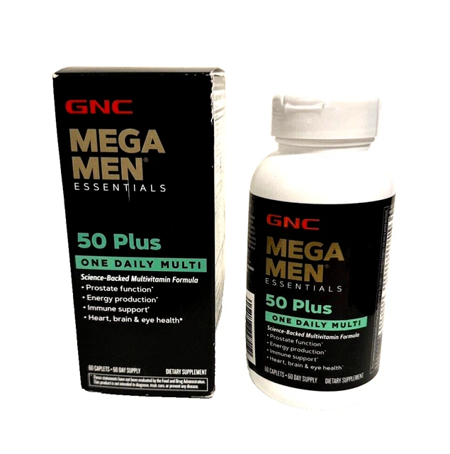 GNC MEGA MEN 50-Plus One Daily Multivitamin, 60 Tablets,Vitamin ...