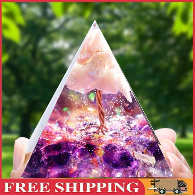 CRYSTAL ENERGY PYRAMID Tree of Prosperity Mold Wealth Heal Gem EUR 8,56 ...