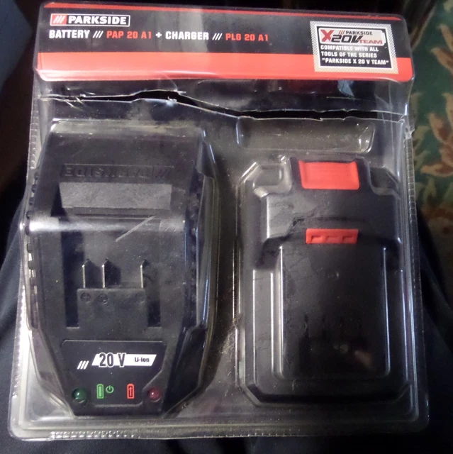 PARKSIDE BATTERY & Charger Pack (PLG 20 A1 & PAP 20 A1) 'Parkside 20 V ...