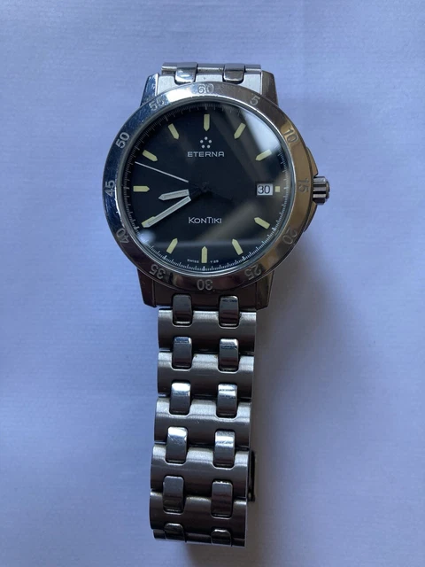 ETERNA KONTIKI GENT’S Quartz Watch, Ref 1100.41. Military/field Dial. £ ...