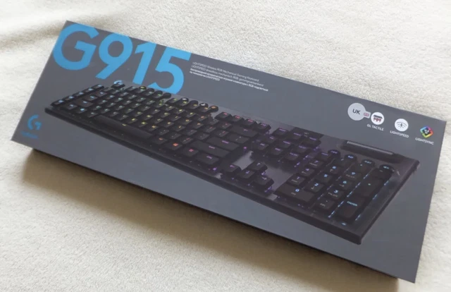 LOGITECH G915 MECHANICAL Gaming Keyboard UK LAYOUT GL Tactile Brown ...