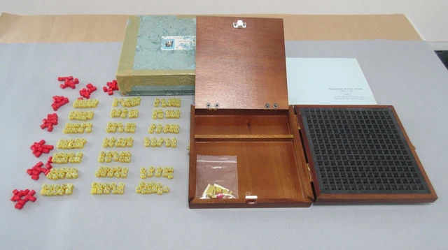 VINTAGE RNIB BRAILLE crossword puzzle outfit frame alphabet blocks box ...