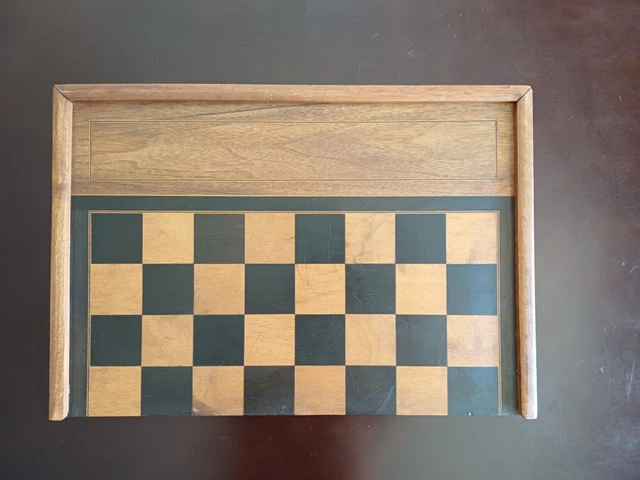 ANCIEN GRAND JEU de Backgammon & d'échecs mallettes bois pliable de ...