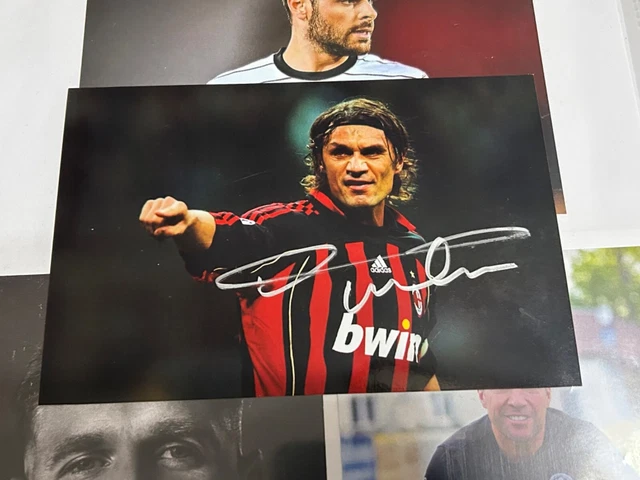 FOTO PAOLO MALDINI Milan Autografata Signed Calcio Photo Autograph EUR ...