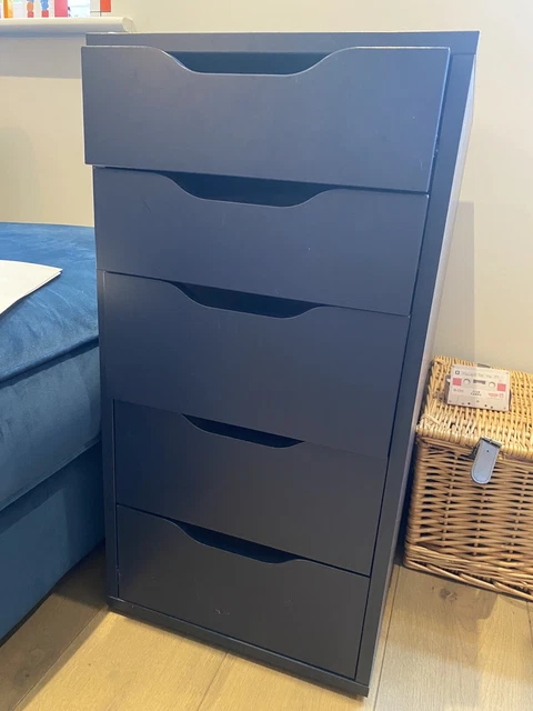 IKEA ALEX DRAWER unit, inky blue/grey , pre-owned 5 drawers £42.56 ...