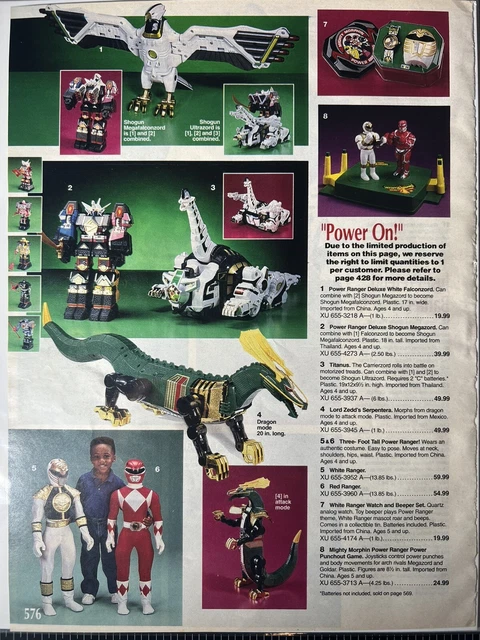 VINTAGE PRINT AD Power Rangers, Shogun Ultrazord, Megafalconzord ...