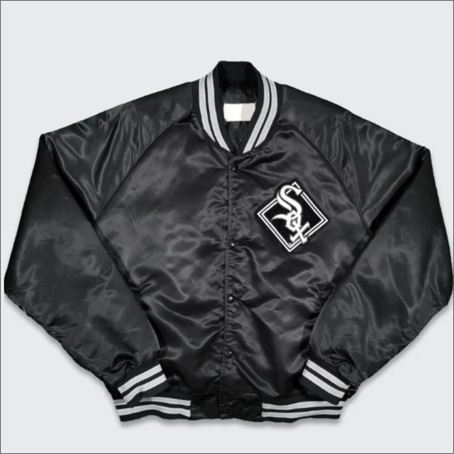 CHICAGO WHITE Vintage style 80s Satin Bomber Jacket Rare MLB Baseball ...
