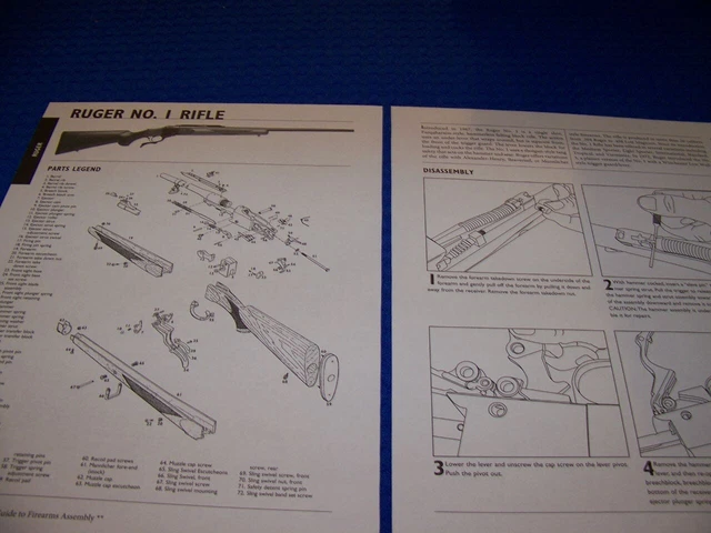 RUGER NO.1 RIFLE.. Legend/Exploded View/Disassembly (907Mm) £6.70 ...