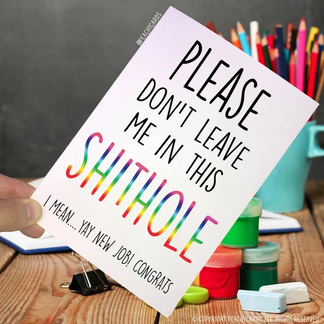 FUNNY GREETING CARDS Colleague Leaving Gift New Job Congrats Work Co 