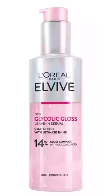 L’ORÉAL PARIS ELVIVE Glycolic Gloss Leave-In Serum for Dry Dull Hair with Shine £4.99 - PicClick UK